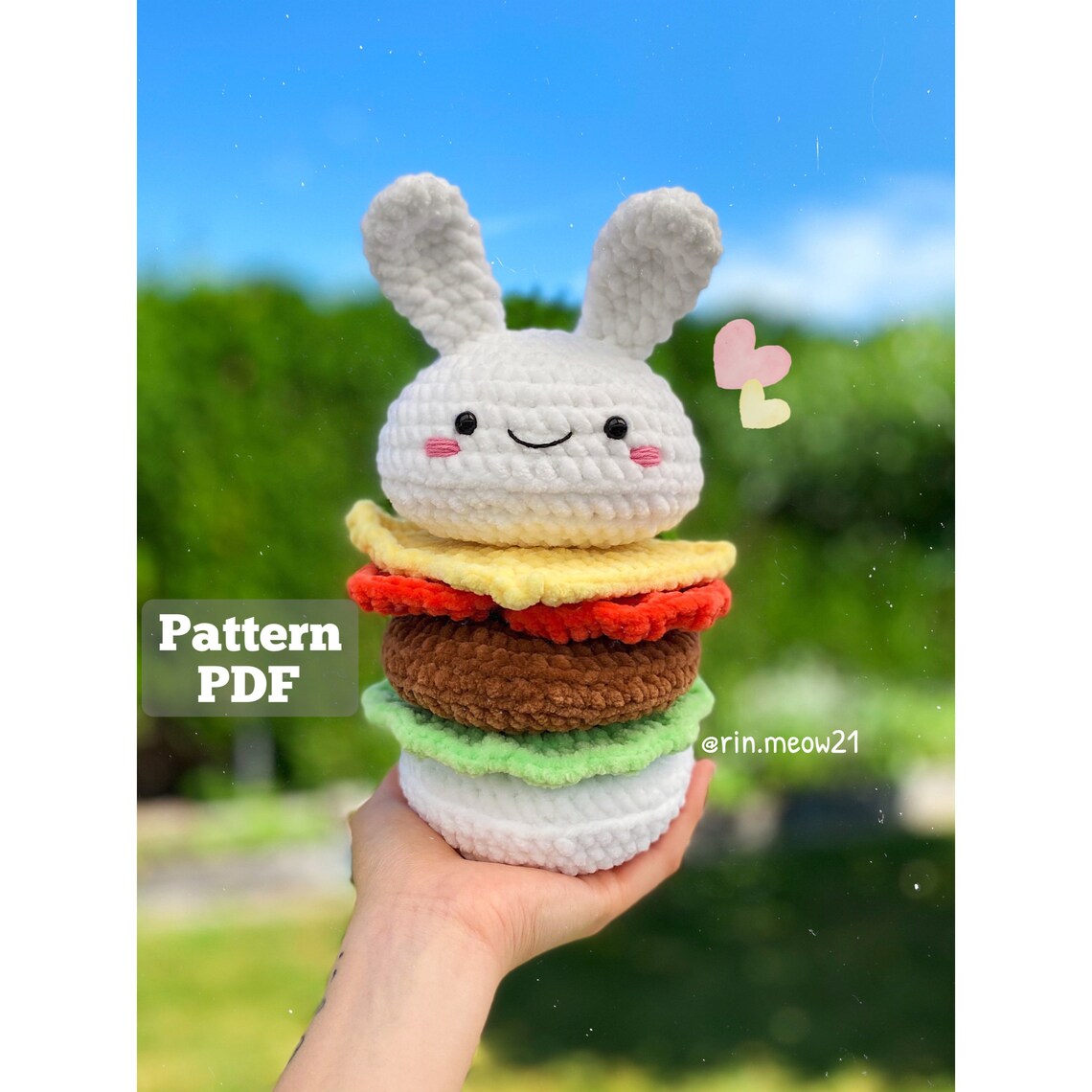 Crochet Pattern hamBUNger Burger play food tasty food | Etsy