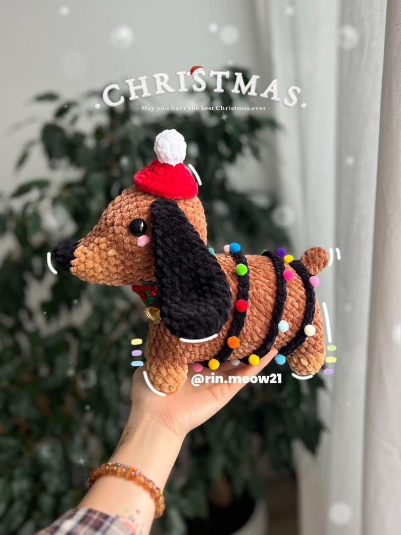 2in1 Crochet Pattern - Dachshund Christmas and Hot Dog Accessories - Etsy