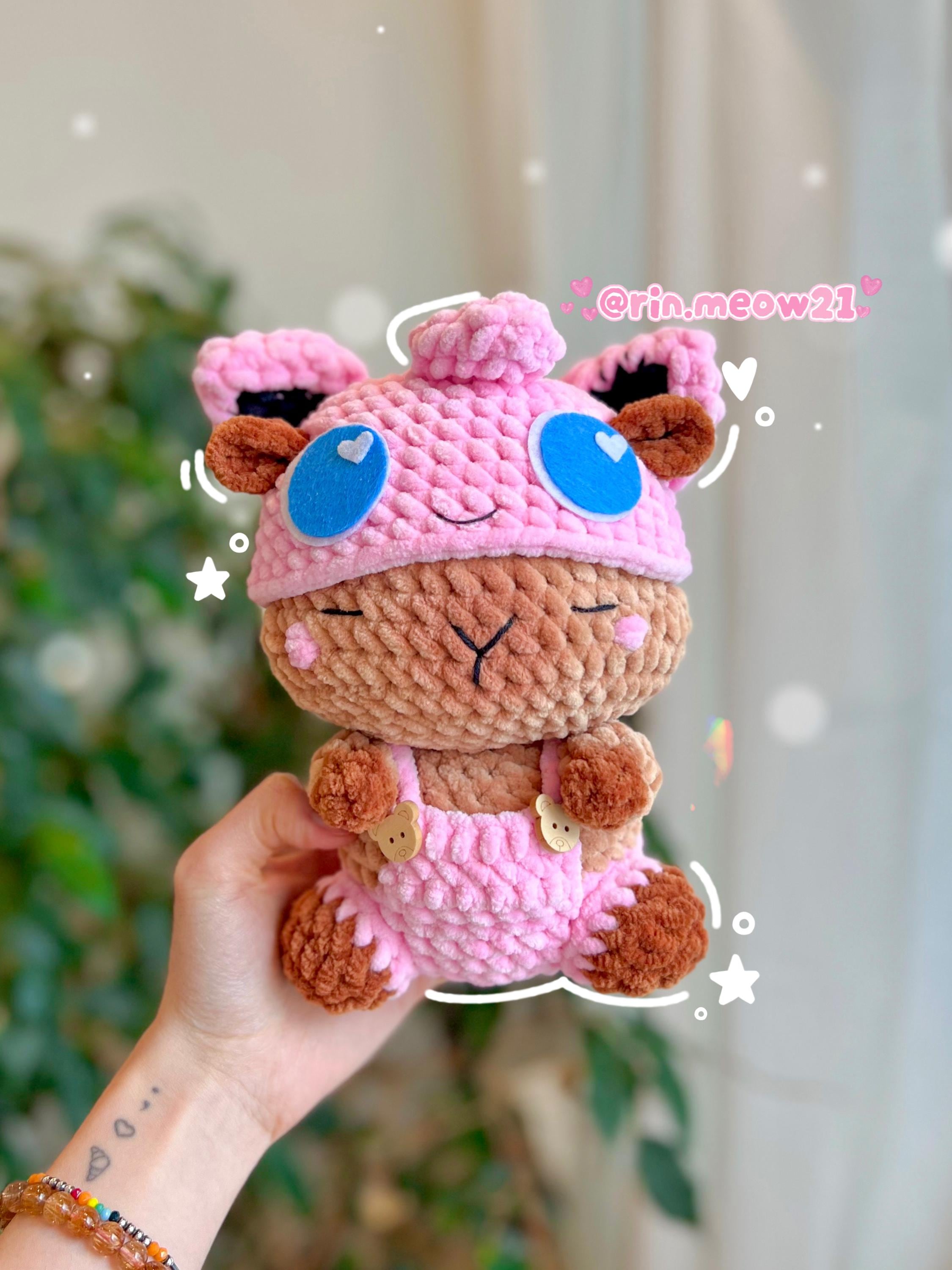 4in1 Crochet Pattern - Capybara in Monsters Outfit, Beanie, and Overalls - Etsy