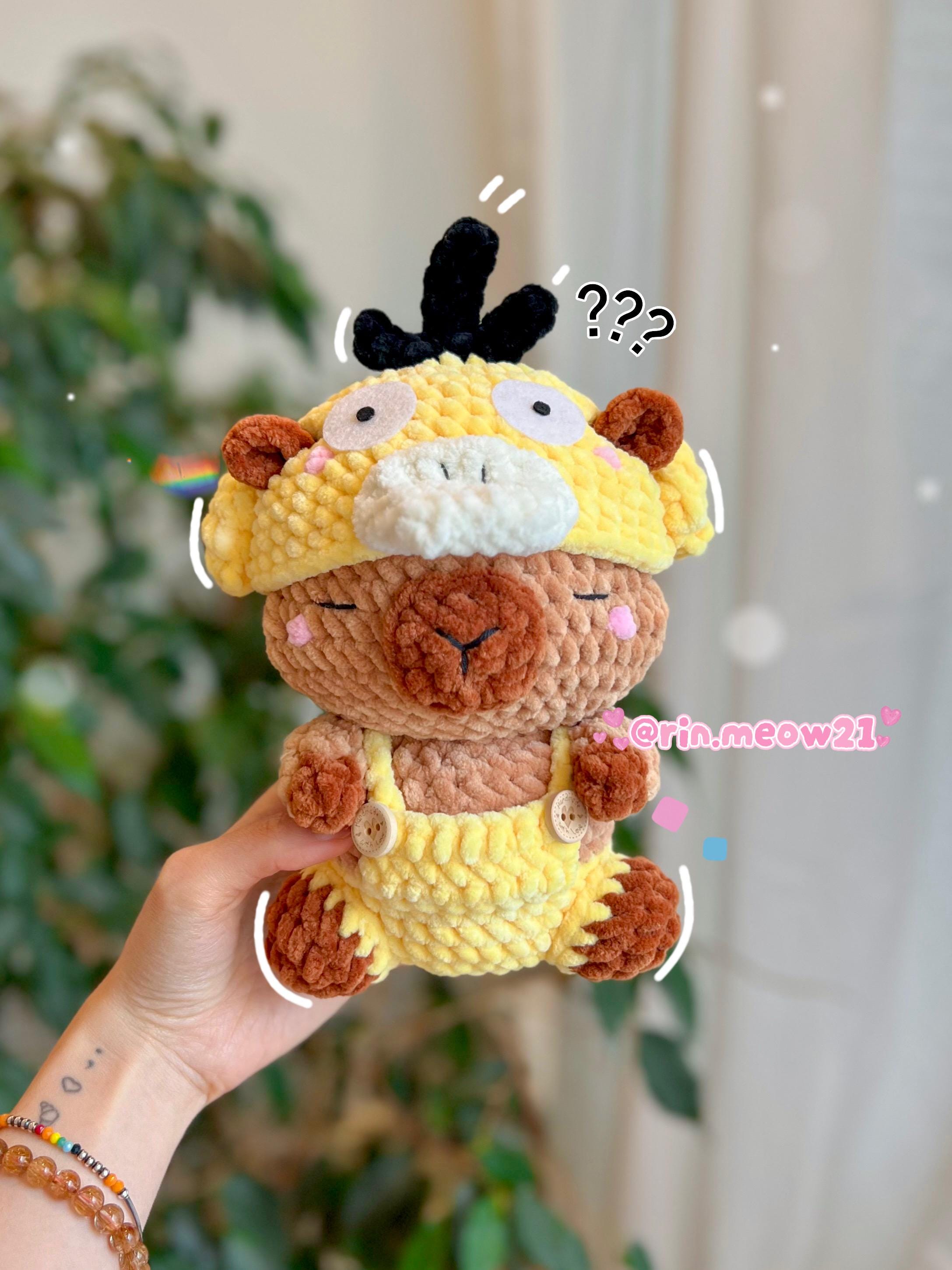 4in1 Crochet Pattern - Capybara in Monsters Outfit, Beanie, and Overalls - Etsy