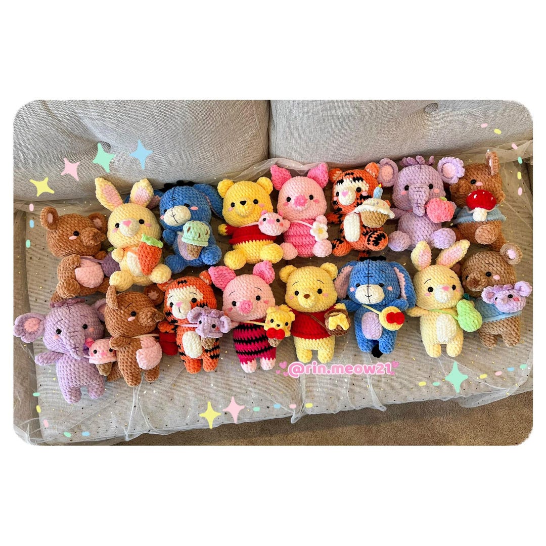 8in1 Bundle Crochet Pattern - Standing and Sitting Pooh, Piglet, Tigger ...