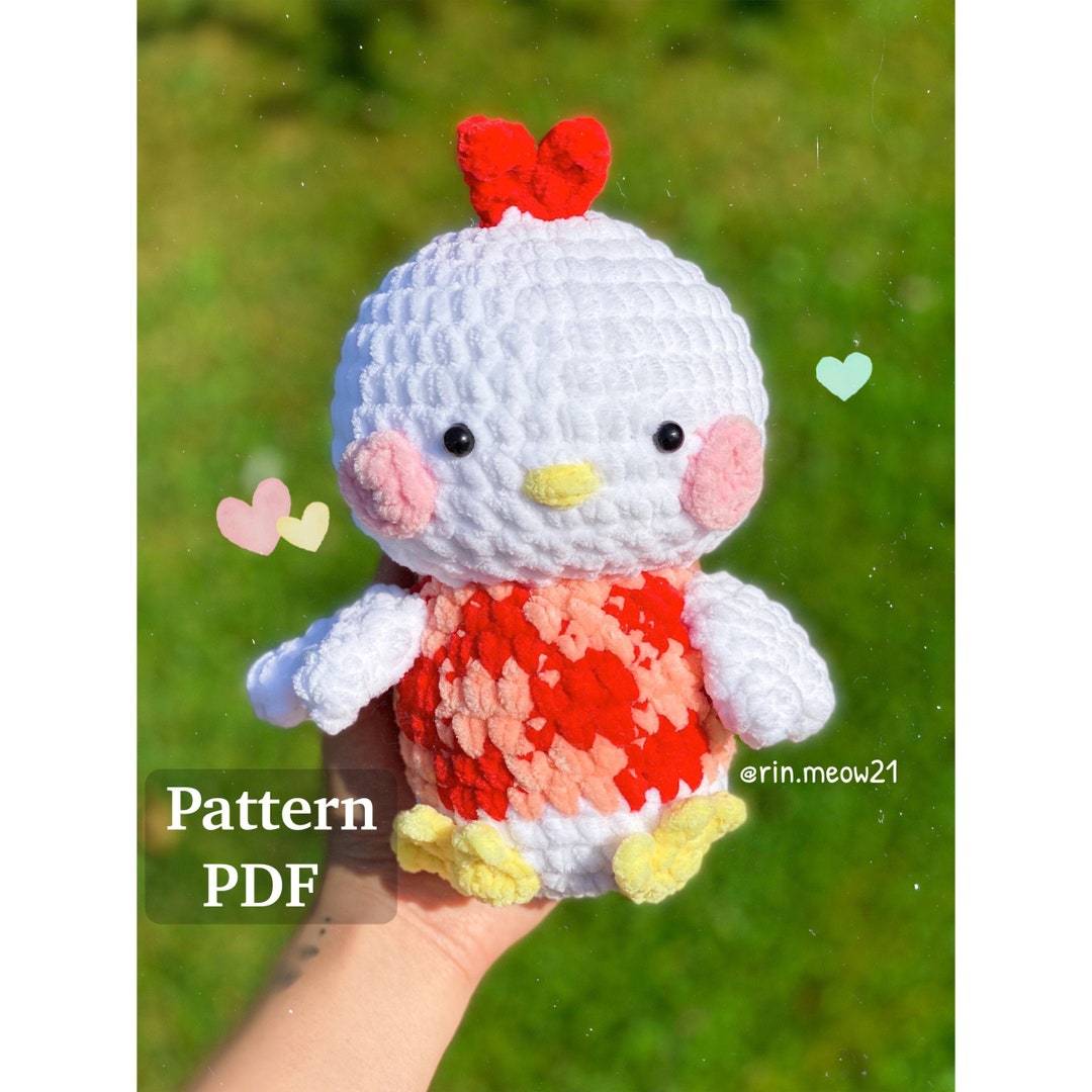 Crochet Pattern - Chubby Chicken, Cute Rooster, Baby Chicken, Stuffed ...