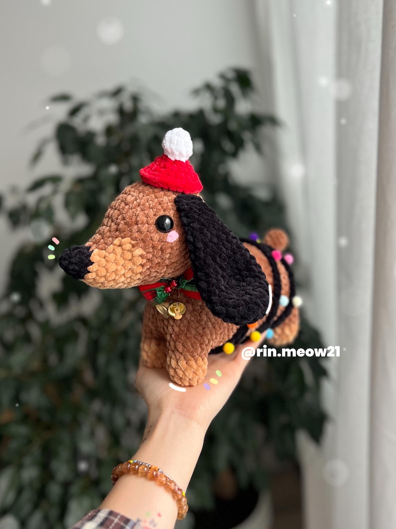 2in1 Crochet Pattern - Dachshund Christmas and Hot Dog Accessories - Etsy