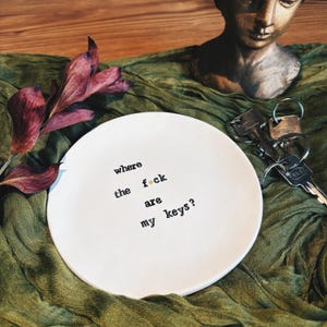 Funny Key Dish Where the F Are My Keys, Rude Key Holder Tray, Clay ...