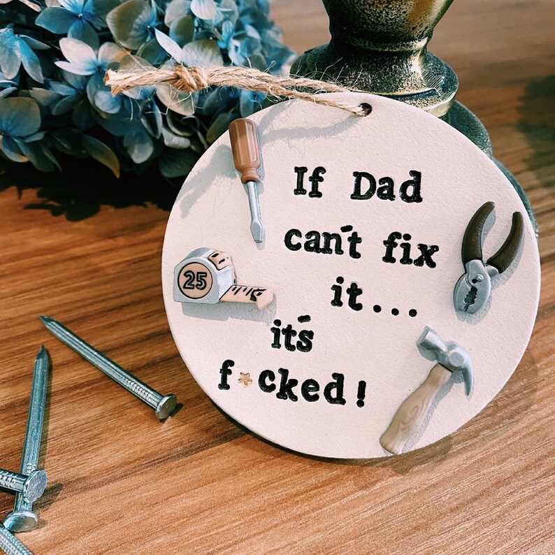Handmade Clay Novelty Dad Fathers Day Gift Hanging Decoration - Etsy