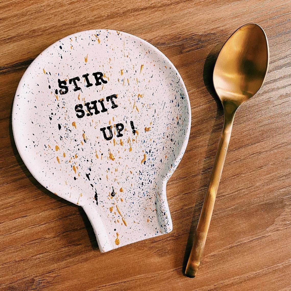 Handmade Clay Paint Splatter Funny Novelty Spoon Rest Holder - Etsy