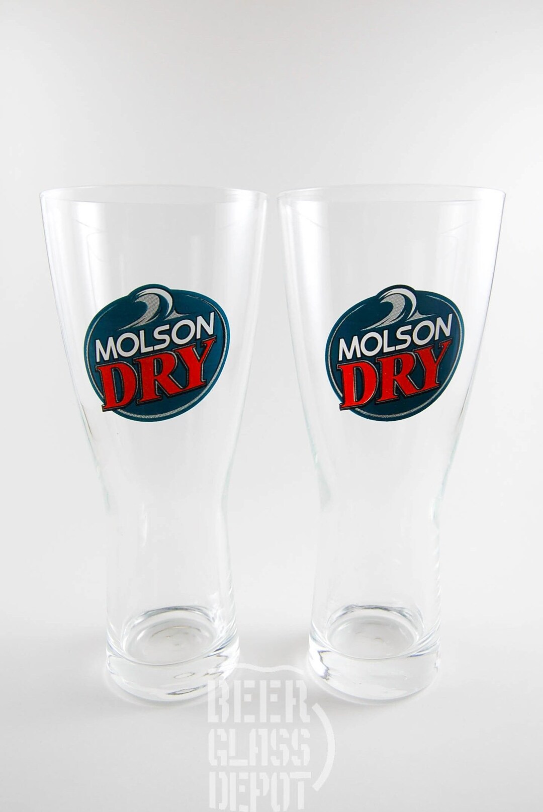 Set of 2 Vintage Molson Dry Beer Glass 12 Oz Pilsner Glass 7,5 Canada ...