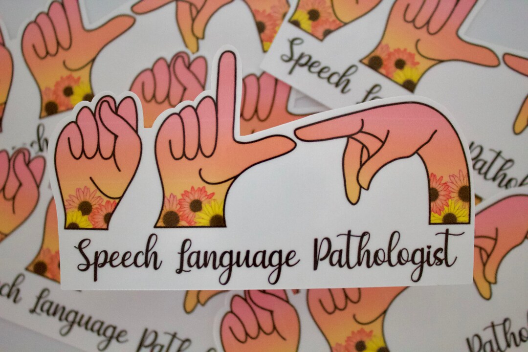 Speech Language Pathologist Ombre Flower Sign Language Waterproof ...