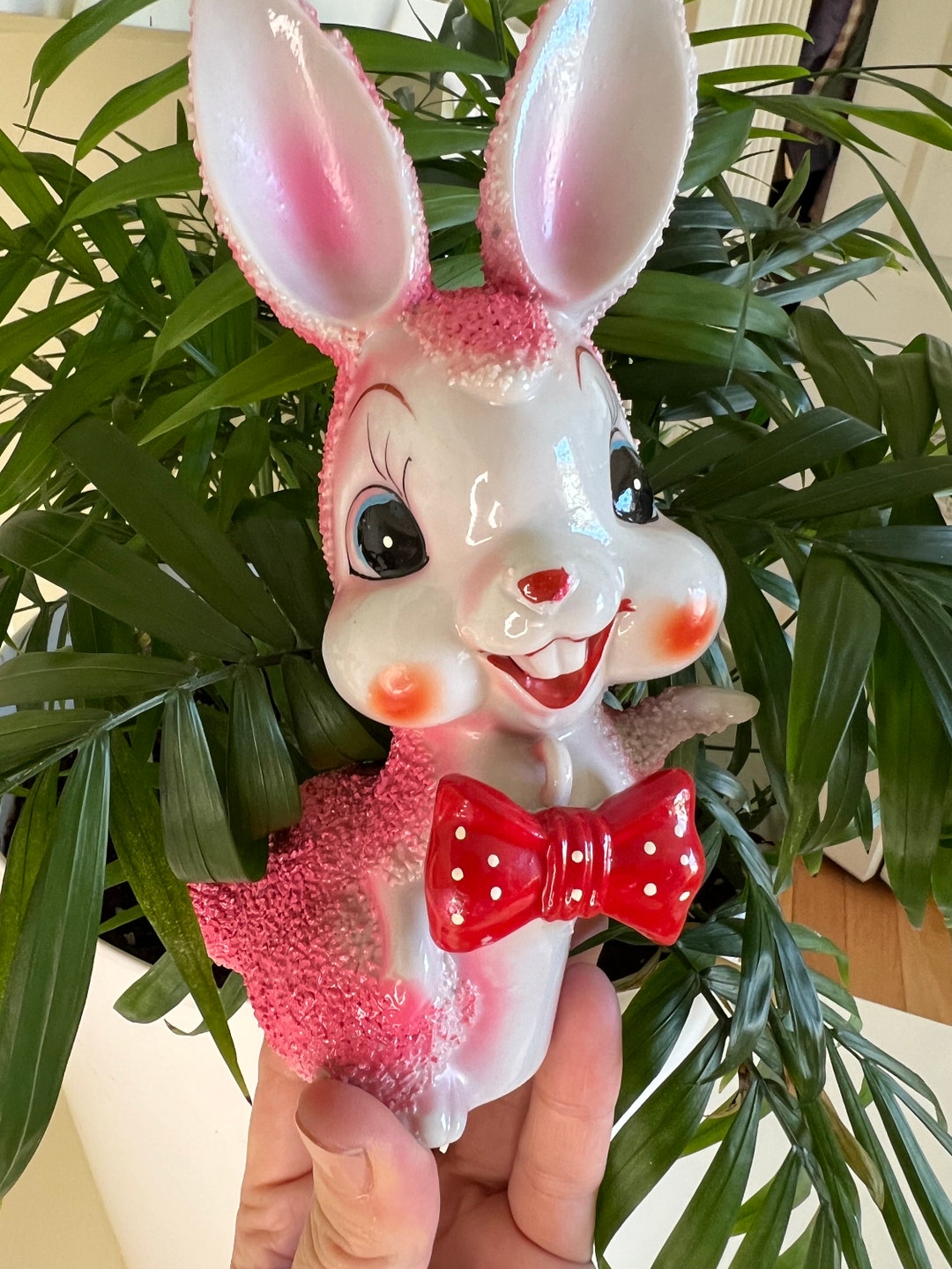 Vintage Ceramic Arnart Made in Japan Pink Spaghetti Bunny Rabbit - Etsy