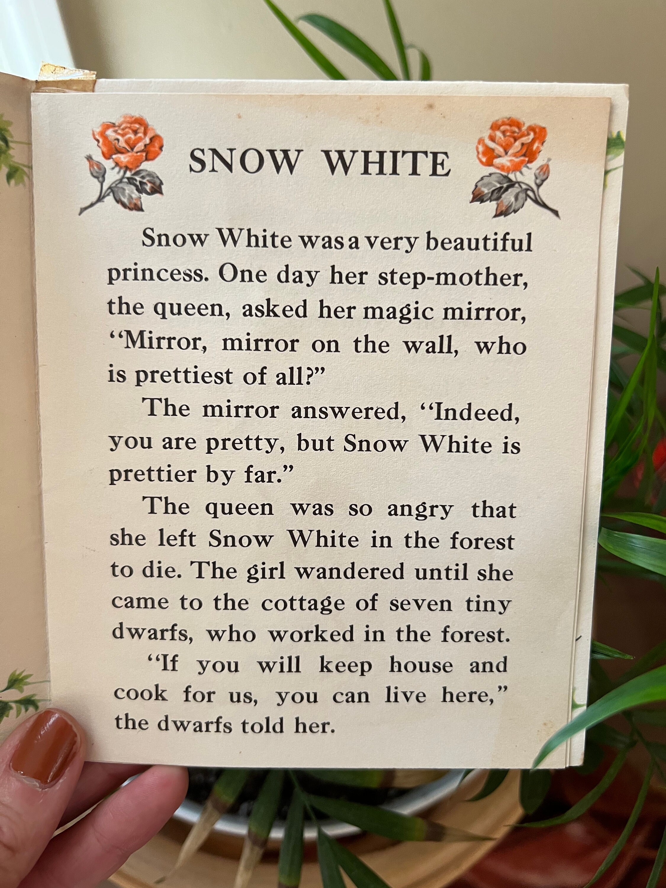 Vintage 1950s Storybook Greeting Card Snow White and the Seven Dwarfs ...