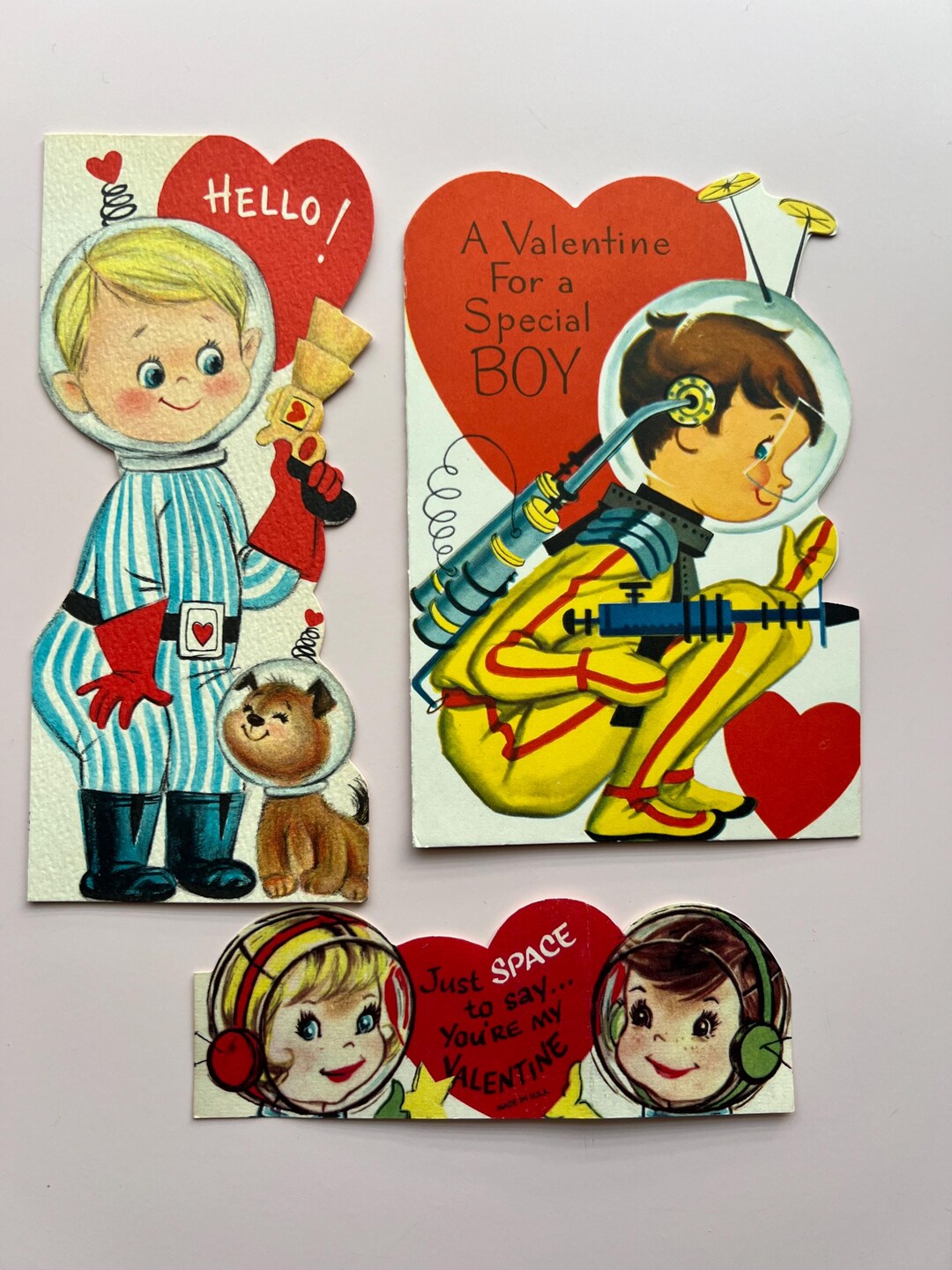 Vintage 1950s Rust Craft Atomic Space Valentine Greeting Card - Etsy