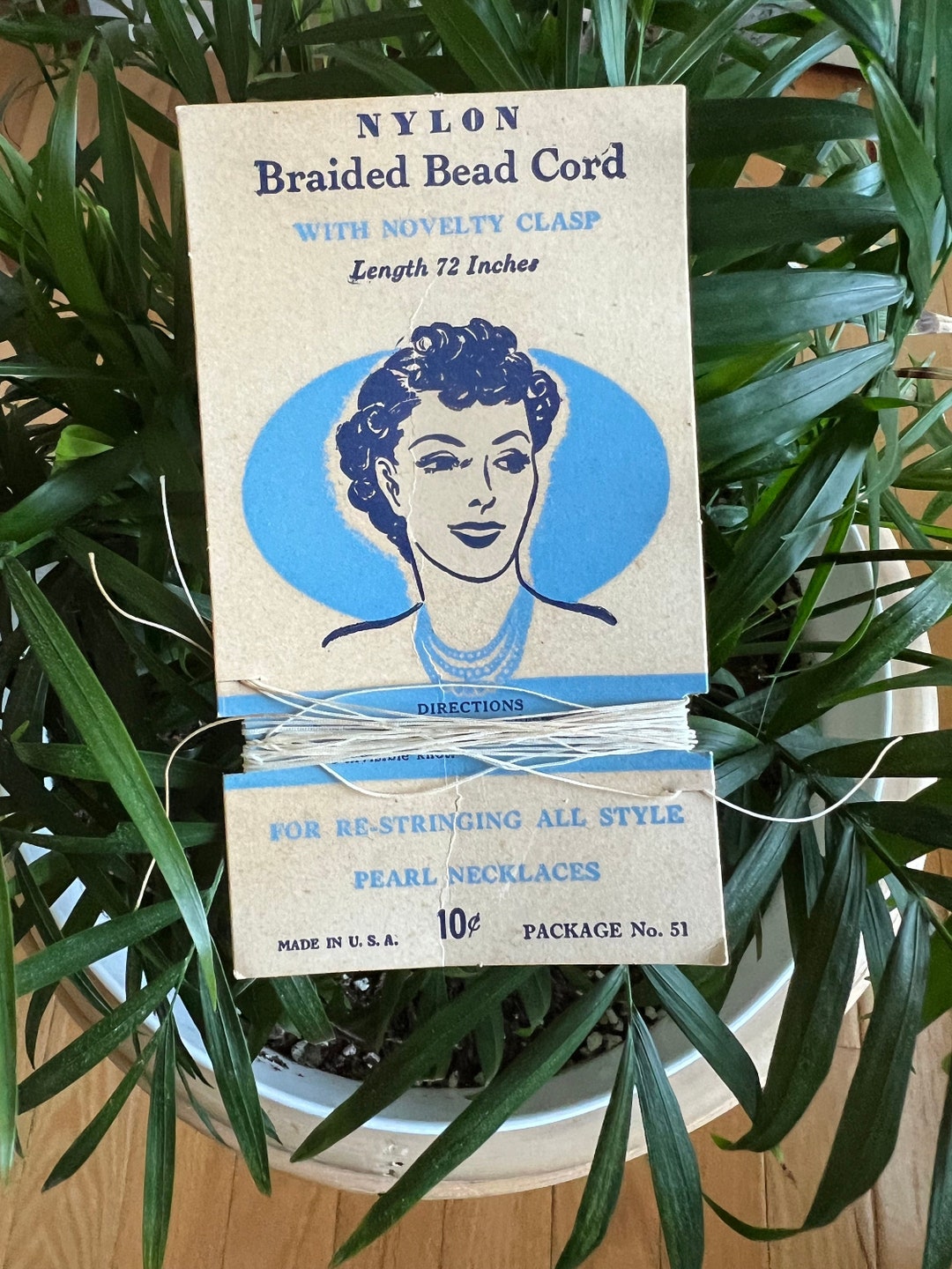 Vintage 1940s Bead Restringing Nylon Braided Bead Cord Vintage Graphics ...