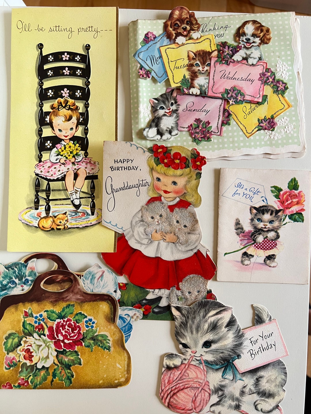 Vintage Kitschy Cute Cat Cards! Kitties! - Etsy