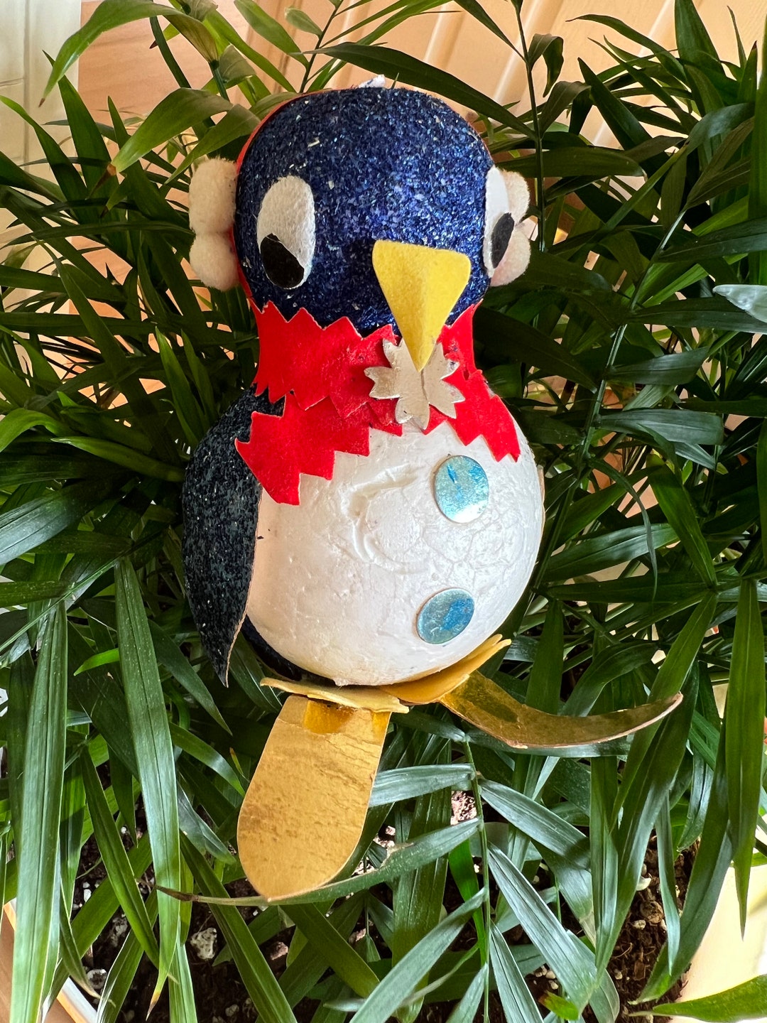 Vintage Mid Century Styrofoam Glitter Penguin Foil Details - Etsy