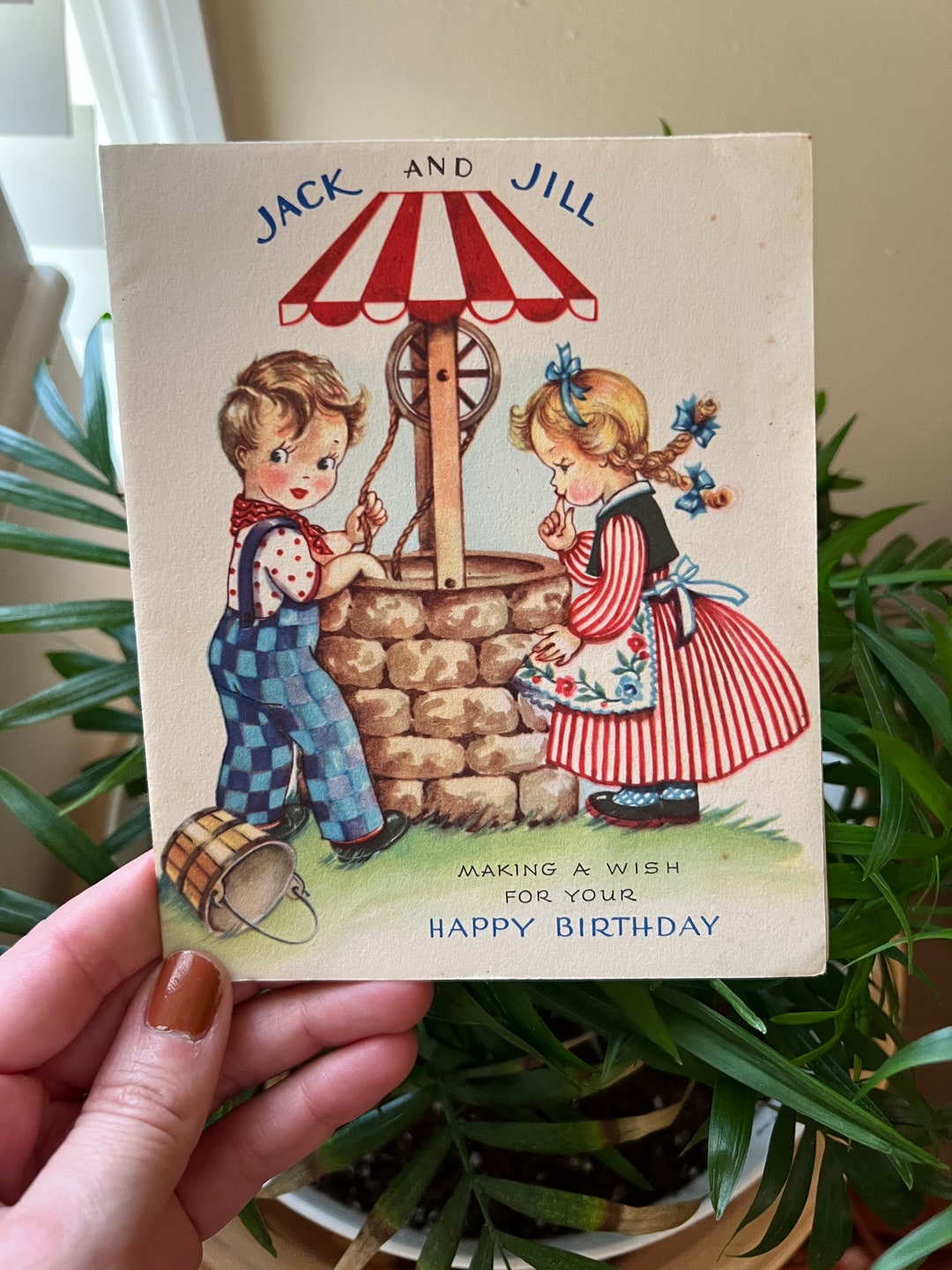 Vintage 1950s Storybook Greeting Card Jack and Jill - Etsy
