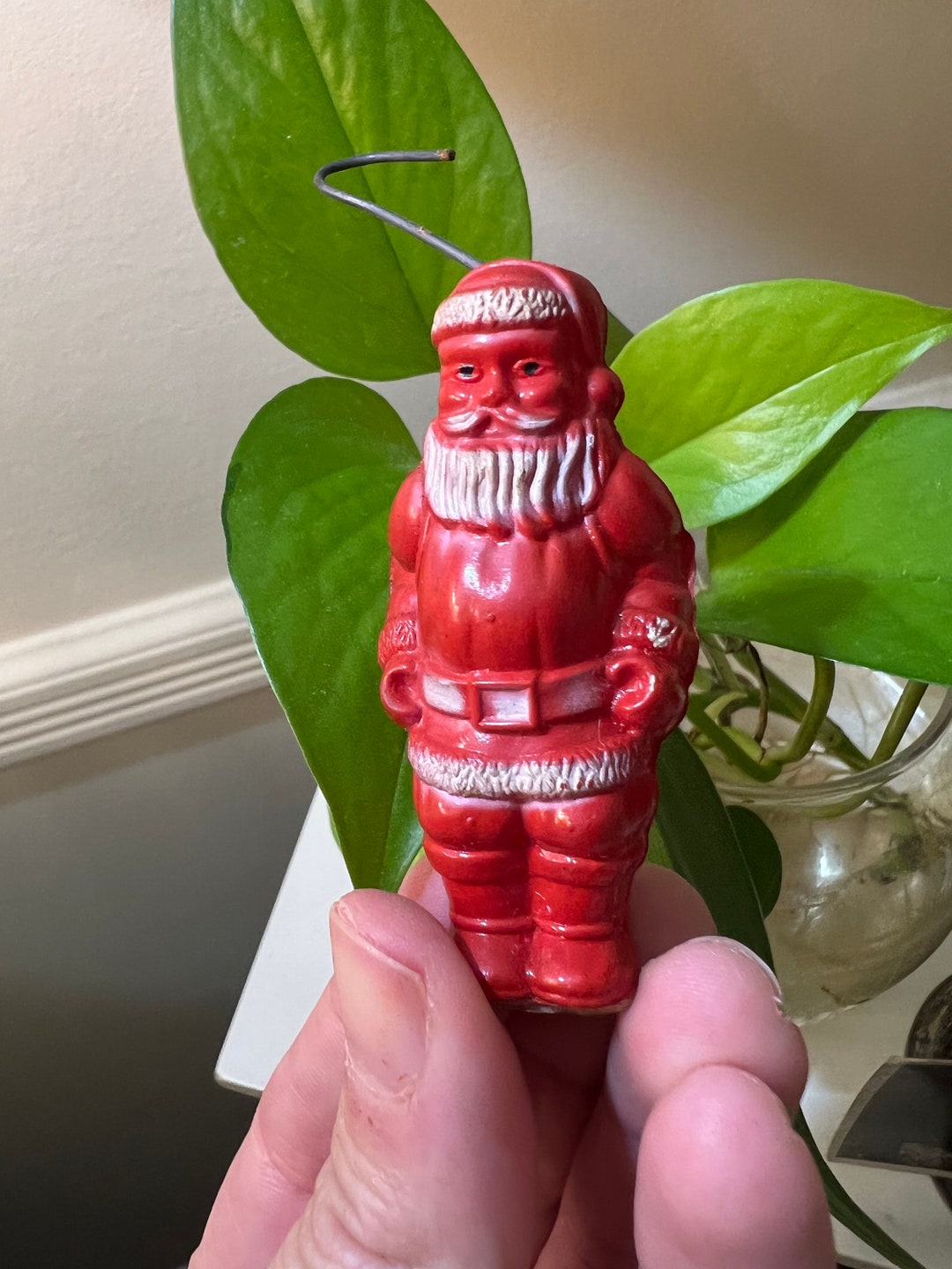 Vintage Celluloid Plastic Santa Ornament 1940s - Etsy