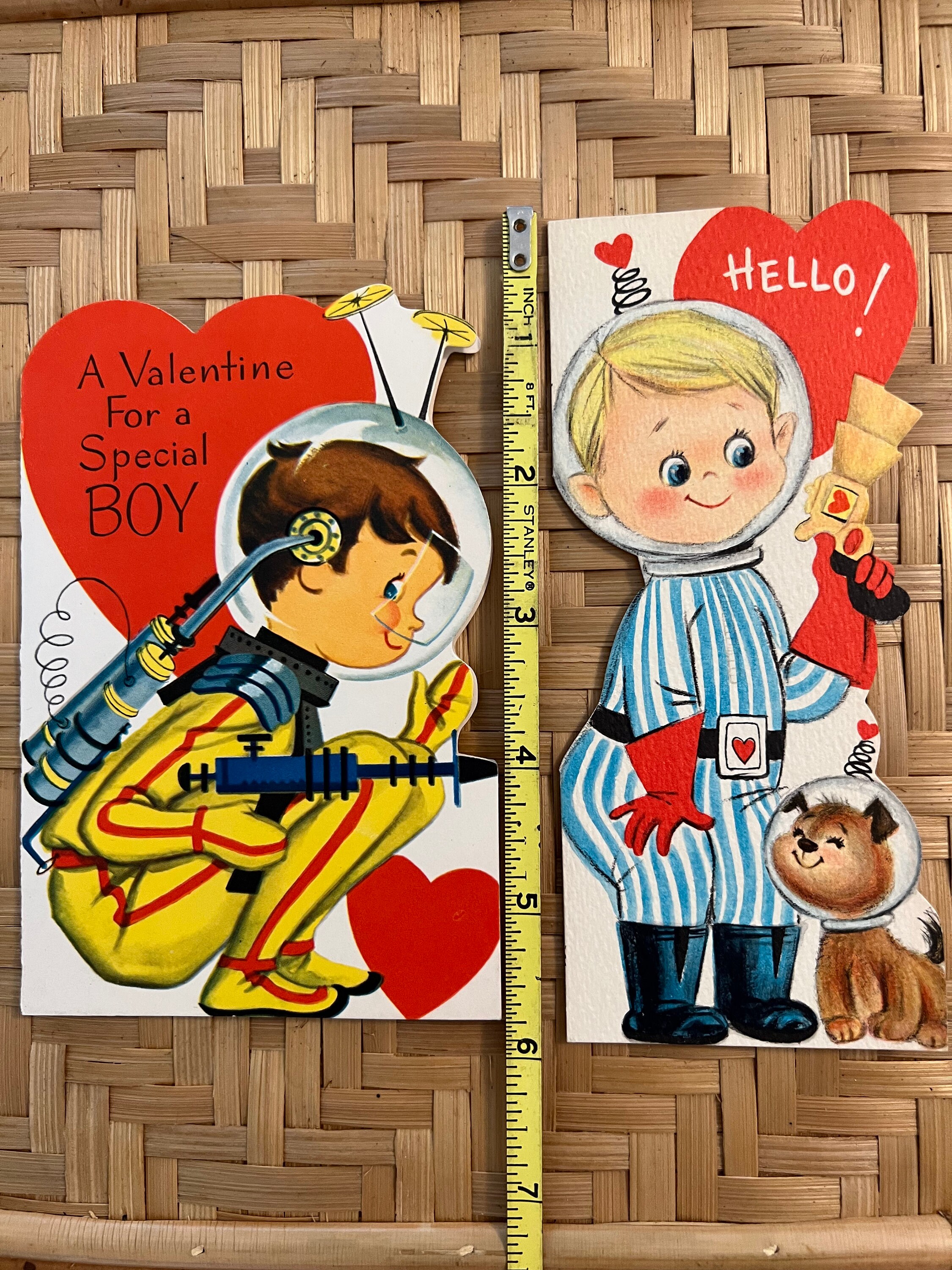 Vintage 1950s Rust Craft Atomic Space Valentine Greeting Card - Etsy