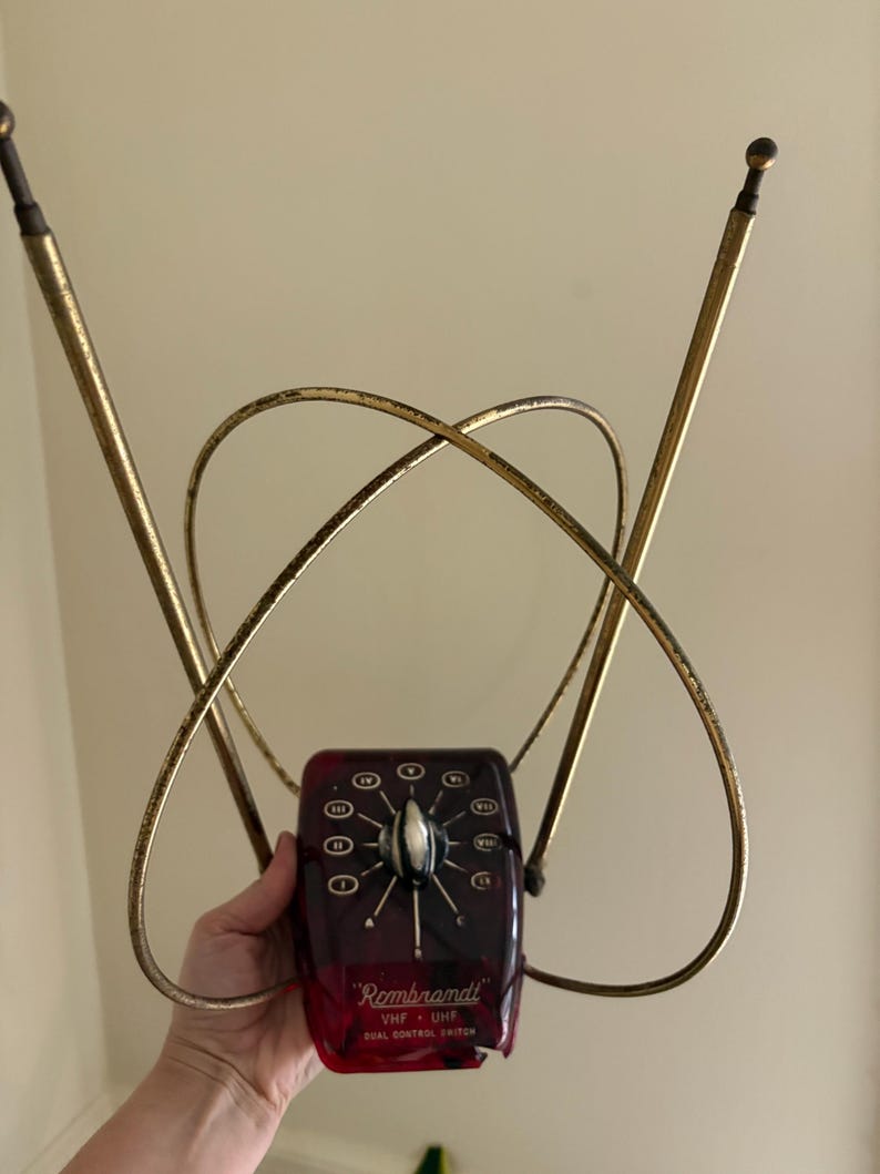 Vintage Rembrandt Rabbit Ears TV Antenna, Mid-century Modern, Atomic ...