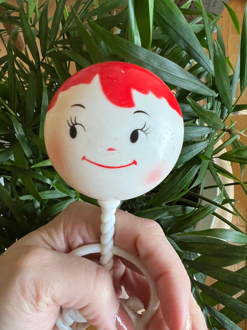 Vintage Plastic Kitschy Faced Rattle - Etsy