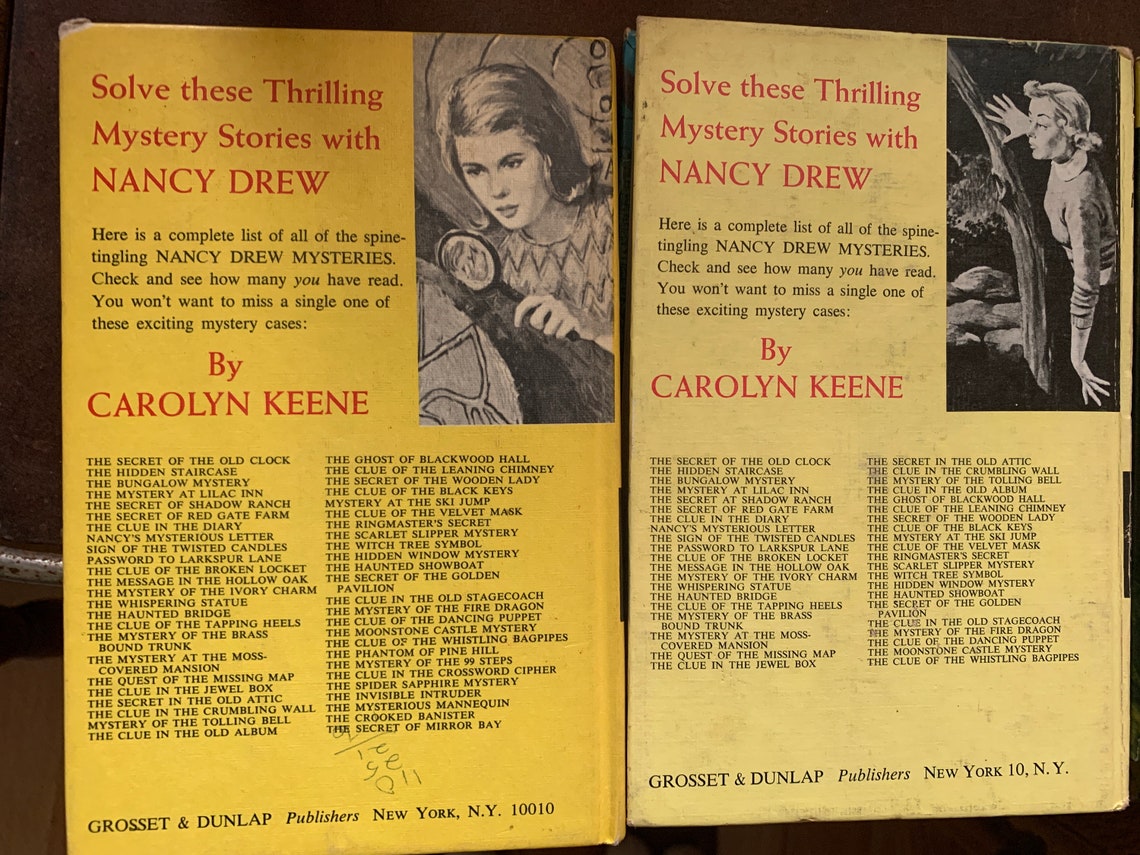 Vintage Nancy Drew Hardcover Books 18 25 34 42 Etsy