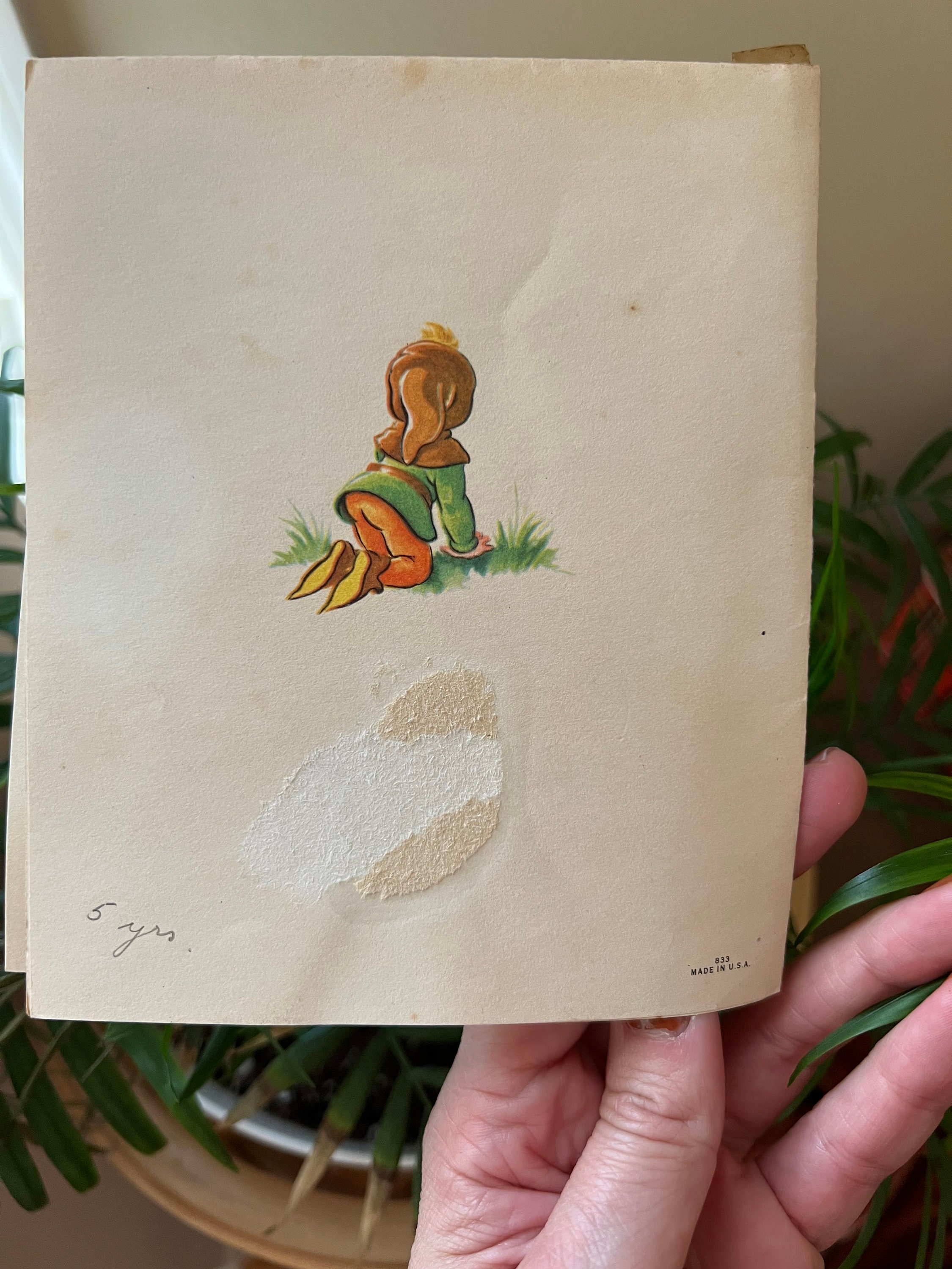 Vintage 1950s Storybook Greeting Card Snow White and the Seven Dwarfs ...