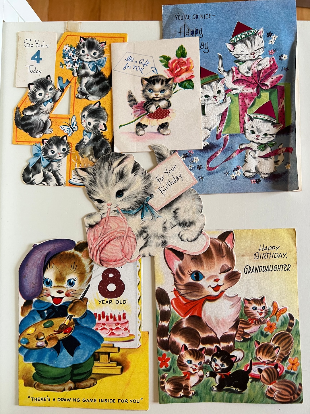 Vintage Kitschy Cute Cat Cards Kitties - Etsy