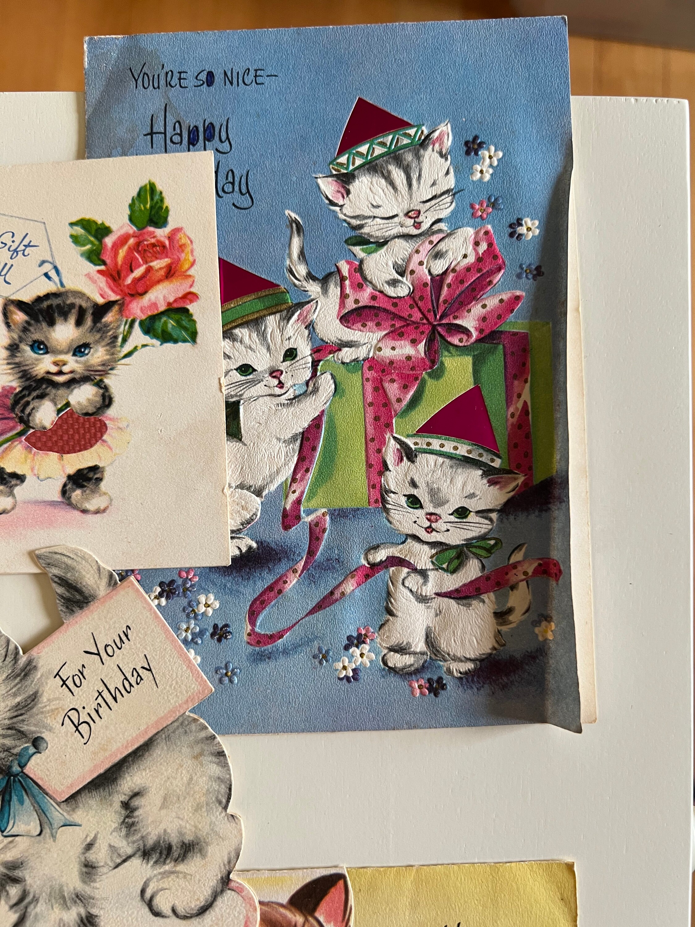 Vintage Kitschy Cute Cat Cards Kitties - Etsy