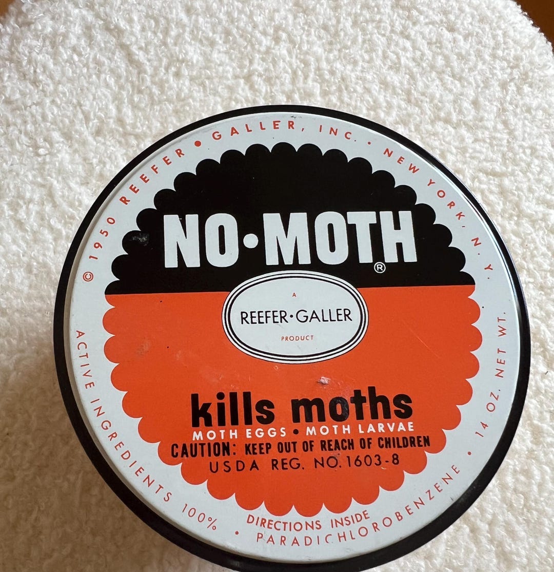 Vintage Moth Tin Reefer Galler 1950 Orange & Black Scallop - Etsy