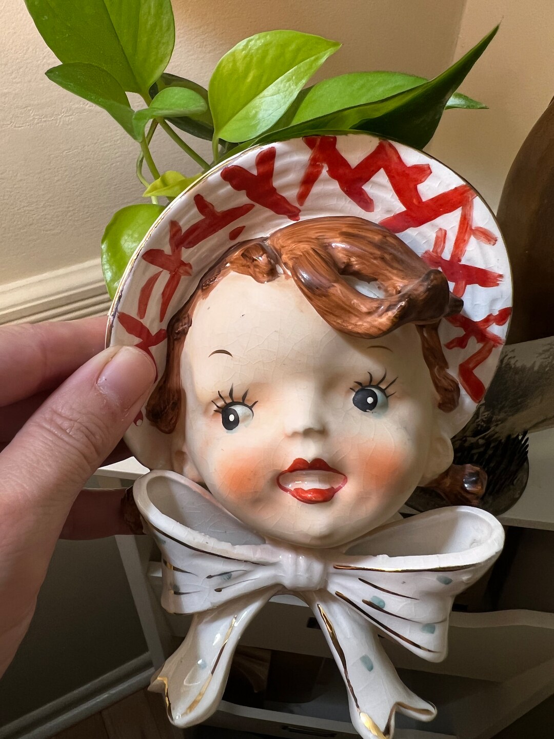 Vintage Napco Dainty Darling Girl Head Planter Vase - Etsy