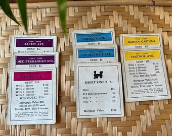 Vintage Monopoly Game Cards - Etsy