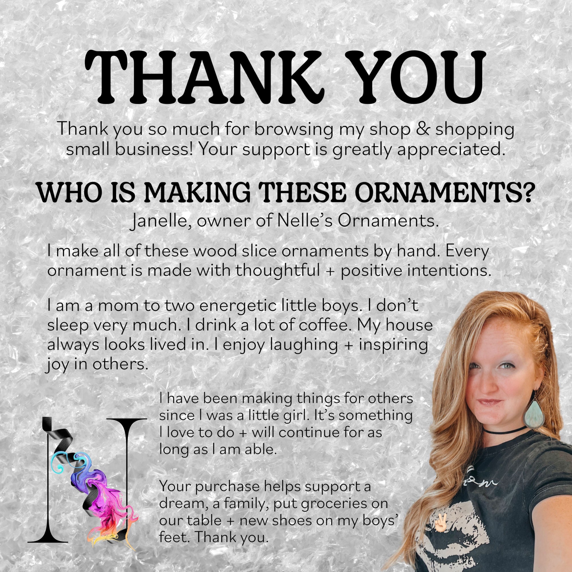 First Name Initial Ornament Wood Slice Ornament Custom Wood - Etsy