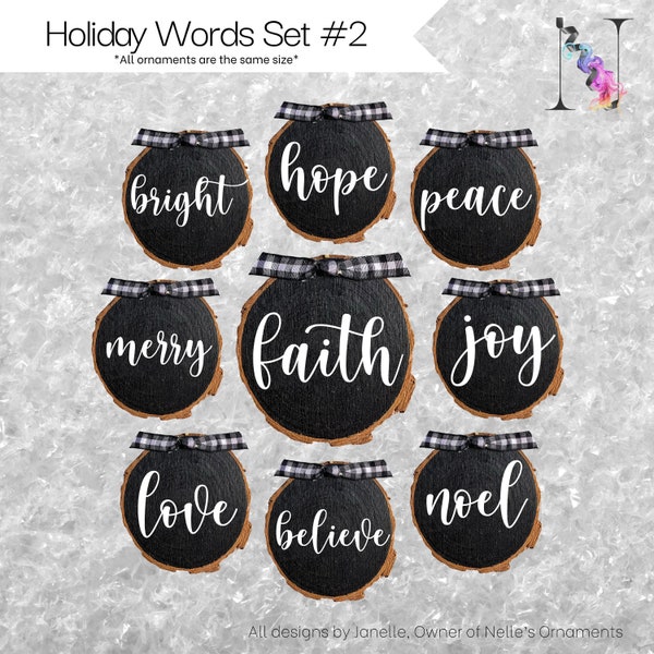 Word Ornaments - Etsy