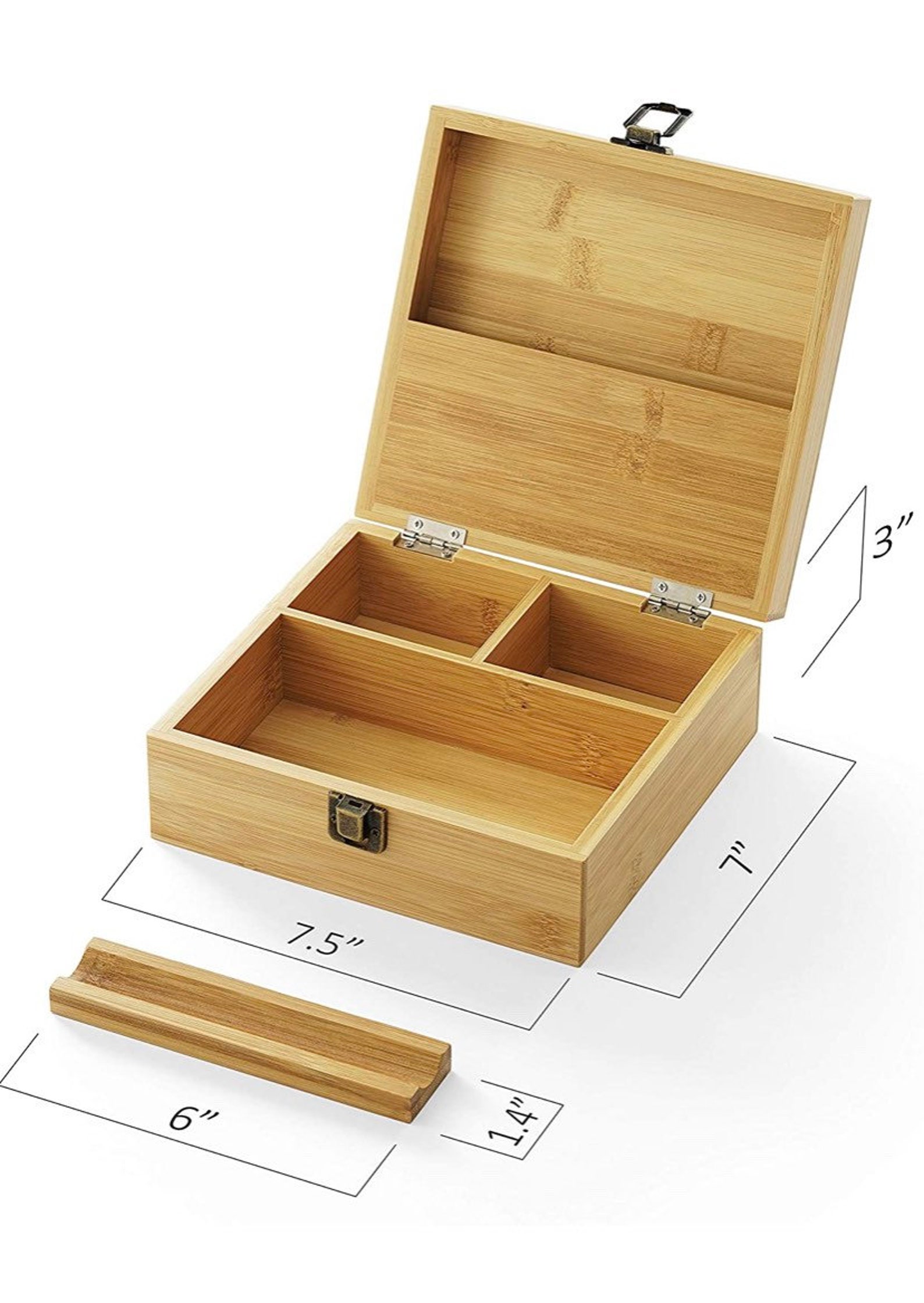 Stash Box for Weed with Rolling Tray Large Storage Bamboo | Etsy