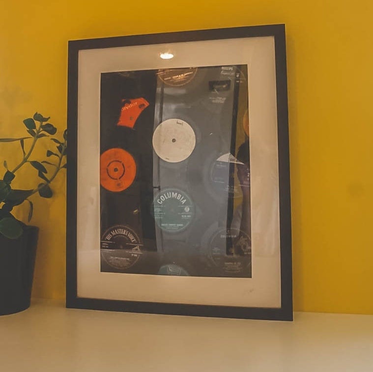 Vinyl Record Collage | Framed Wall Art | Stylish Home Deco - Etsy