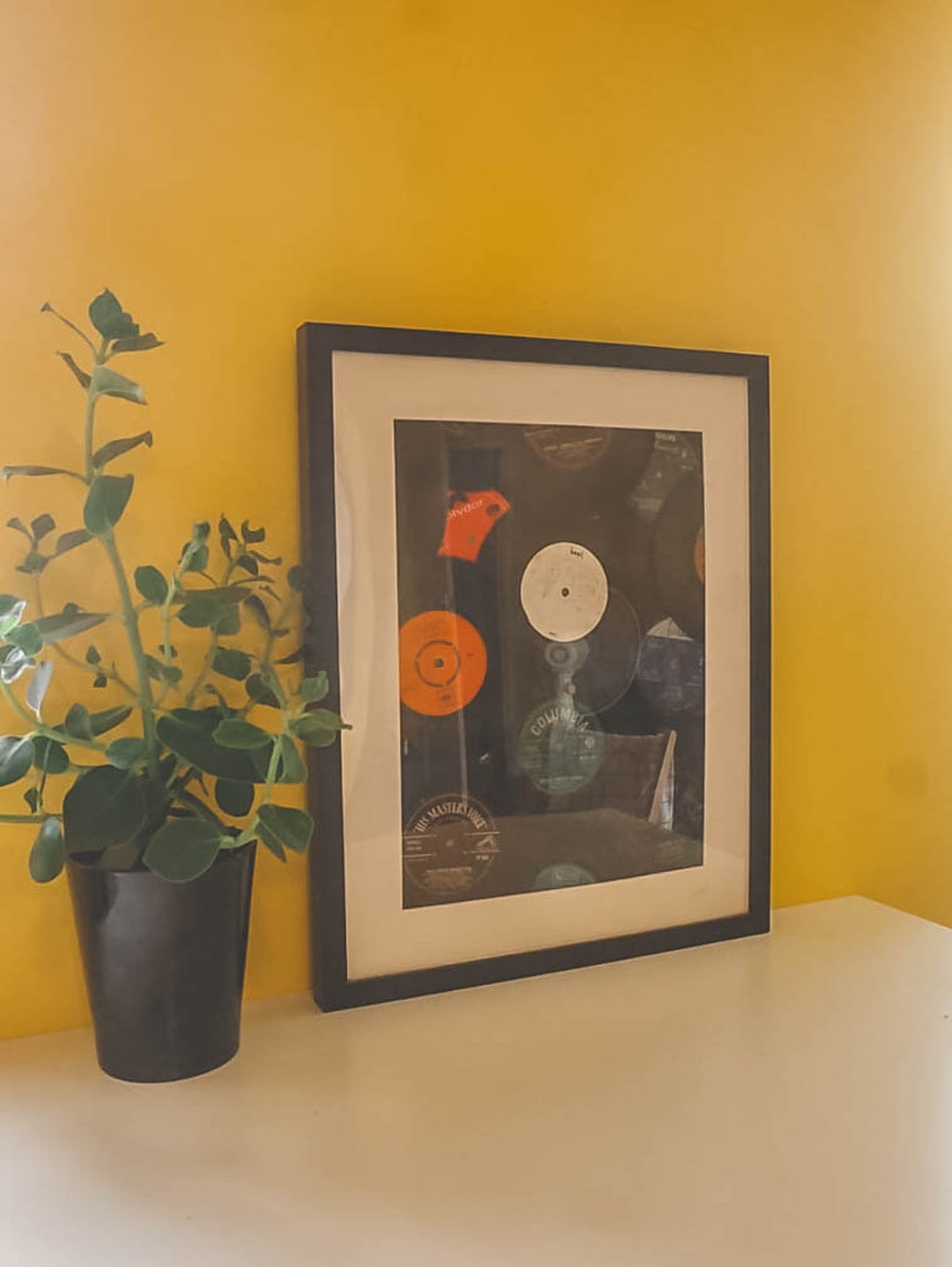 Vinyl Record Collage | Framed Wall Art | Stylish Home Deco - Etsy