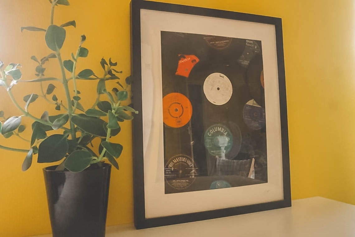 Vinyl Record Collage | Framed Wall Art | Stylish Home Deco - Etsy