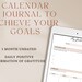 Monthly Calendar "achieve Your Goals"_downloadable Pdf_undated ...