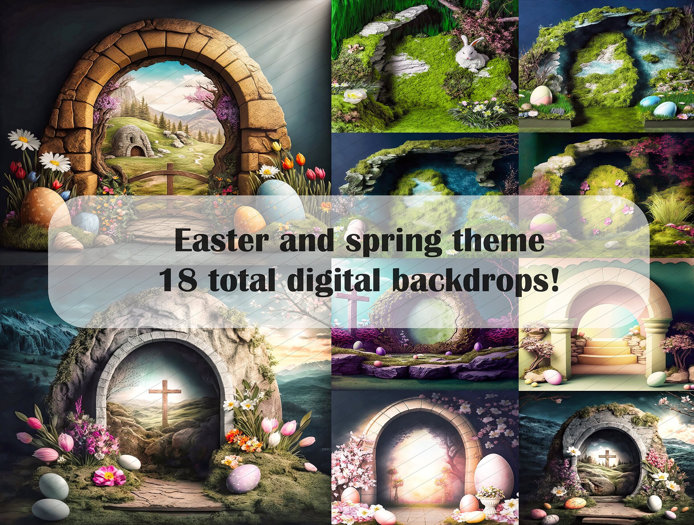 18 Easter and Spring Photo Backdrops, Easter Photography Backdrop ...