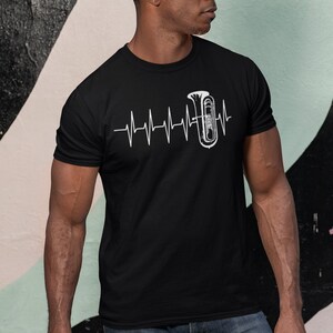 Heartbeat Tuba Shirt, Unisex Tee, Funny Tuba T-shirt, Tubist Tshirt ...