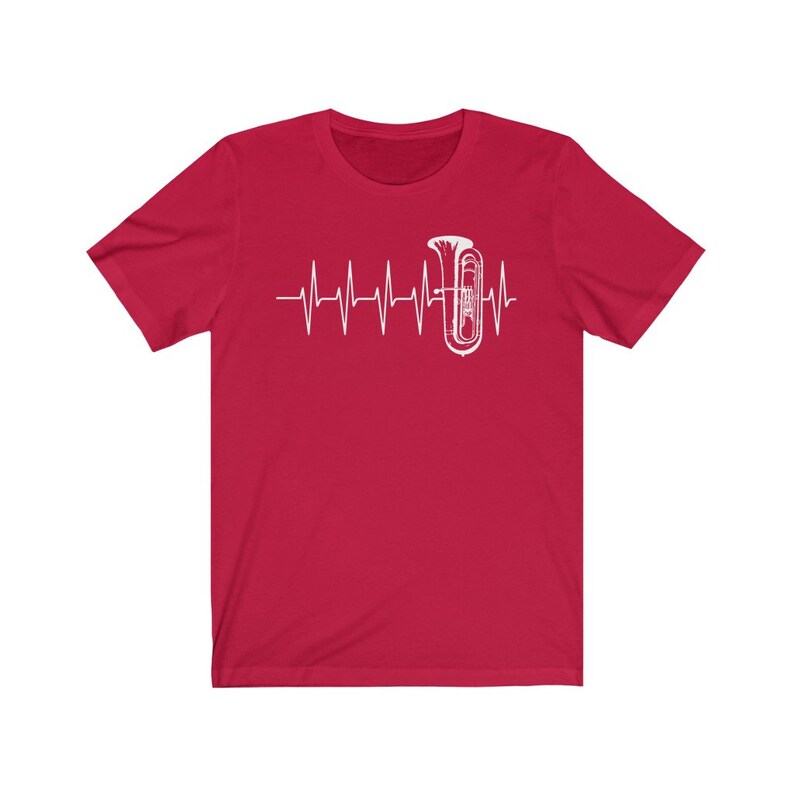 Heartbeat Tuba Shirt, Unisex Tee, Funny Tuba T-shirt, Tubist Tshirt ...