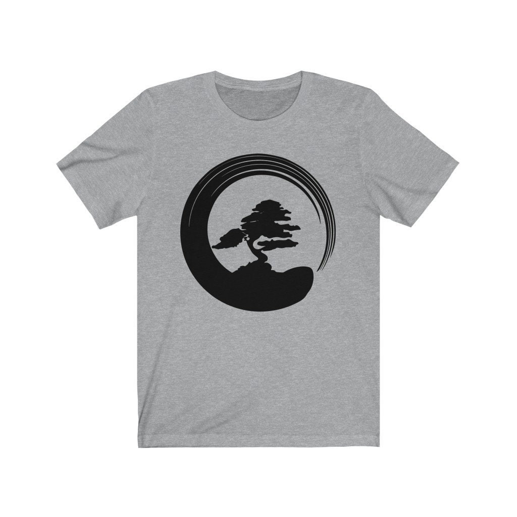 Zen Enso Circle Bonsai Tree T-shirt, Mens Womens, Japanese Kanji Shirt ...