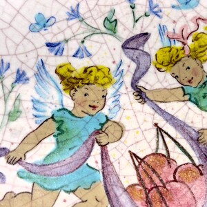 Jean Goodwin Ames cherry Sprites Ceramic Art Plate Signed Mid 20th ...