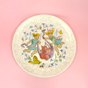 Jean Goodwin Ames cherry Sprites Ceramic Art Plate Signed Mid 20th ...