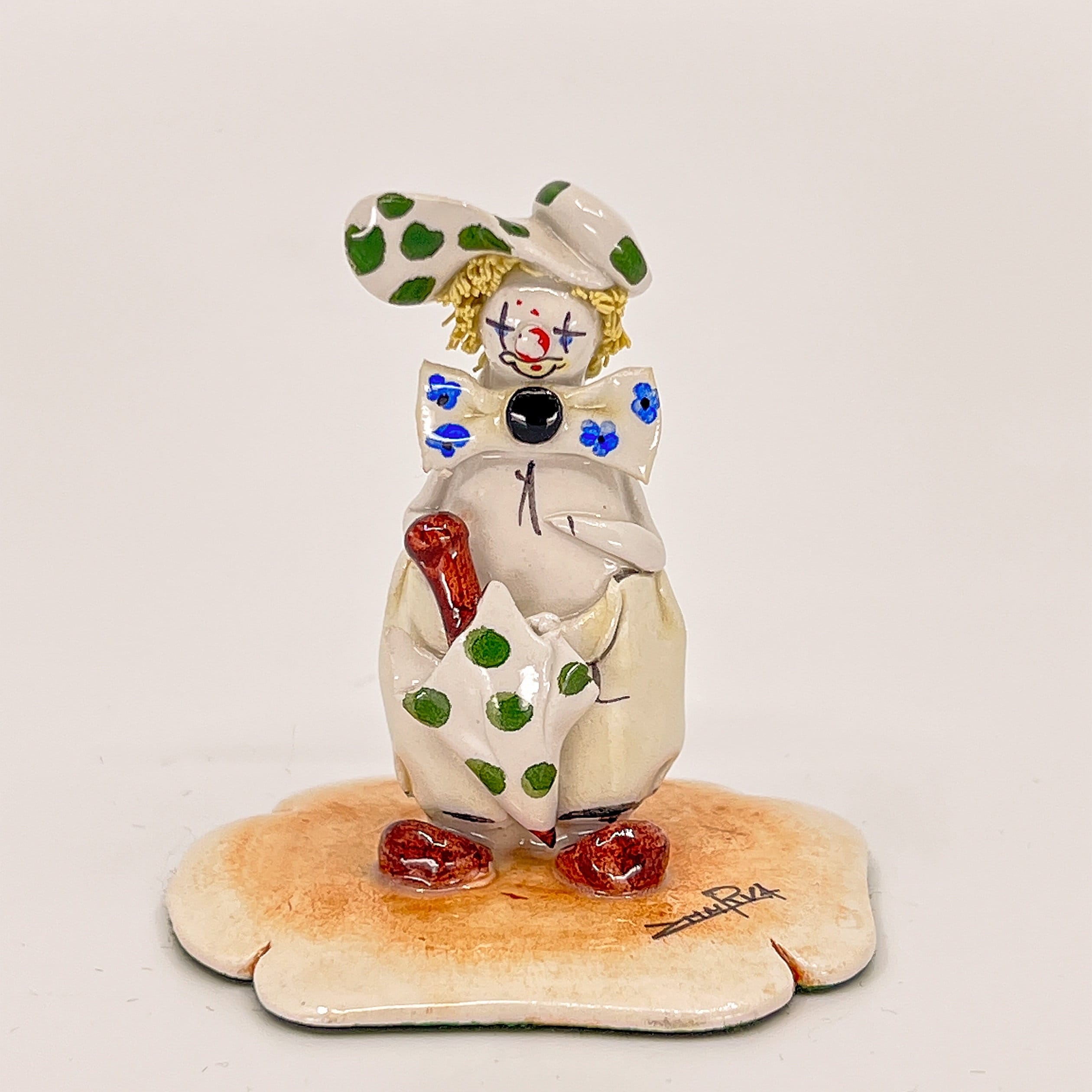 Early ZAMPIVA Spaghetti Hair Clown Figurine With Green Polka - Etsy