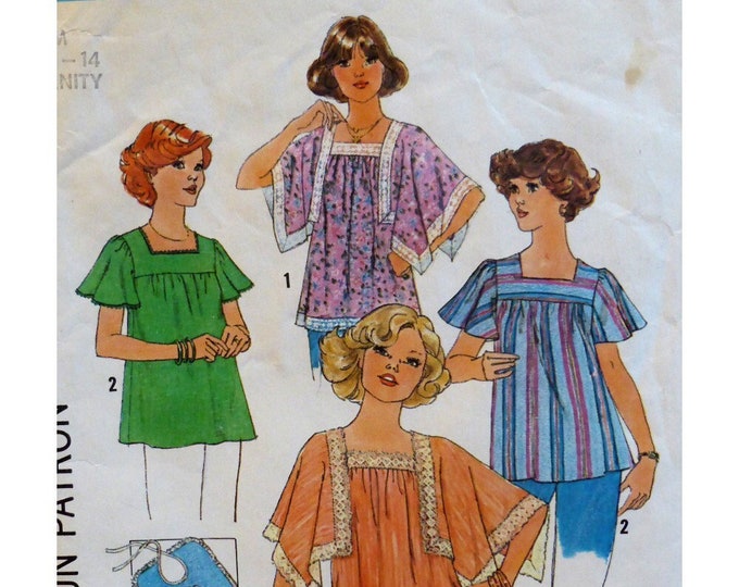 70s Handkerchief Top Pattern, Square Neck/ Yoke, Square Open Sleeves ...