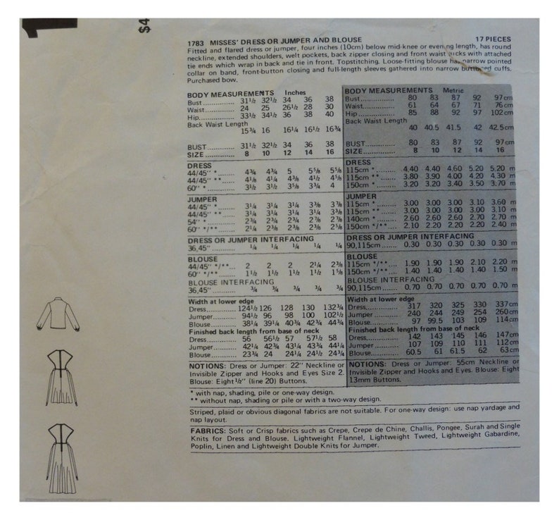Geoffrey Beene Tuck Waist Dress Pattern, Flared, Cap Sleeves, Long ...