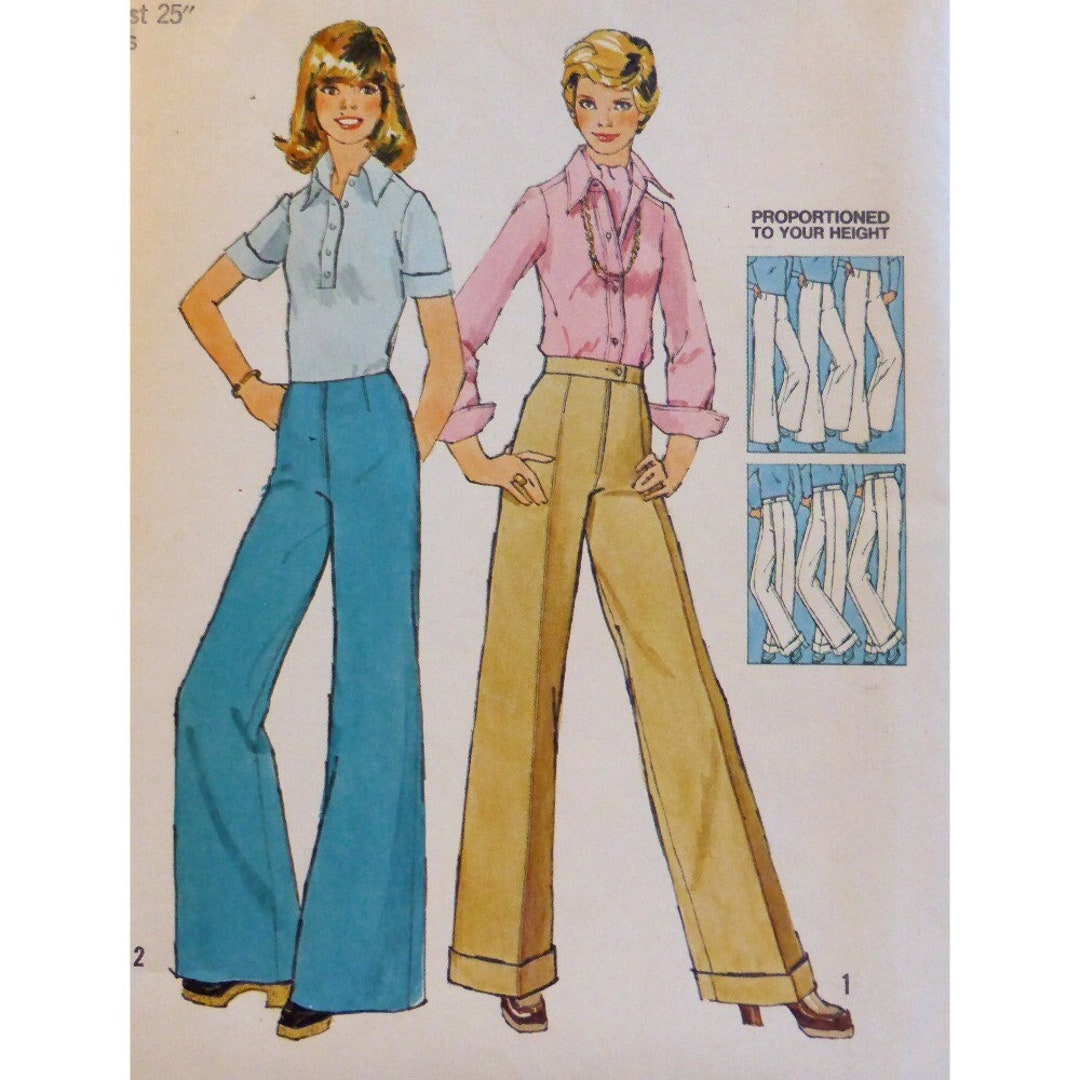 Straight and Wide Leg Pants Pattern, Zipper Front, Cuffs, Waistband ...