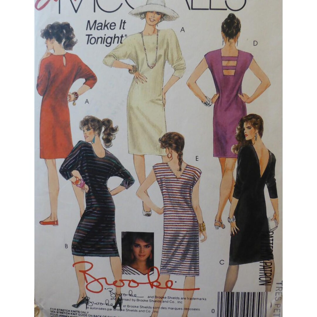 Pullover Dress Pattern, Stretch Fabric, Open Back, V- Neck, Cut on ...