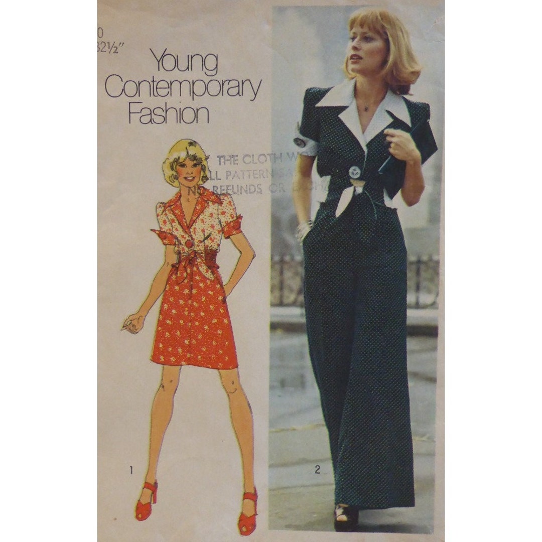 Wide Leg Pants and Top Pattern, Shirred Elastic Waist, Notched Collar ...