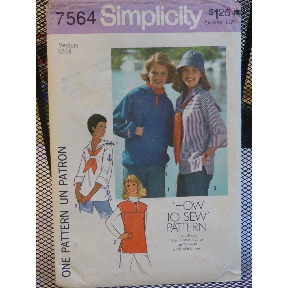 Sailor Top Pattern, Long, Slits, Roll Back Cuff, Hooded Jacket ...